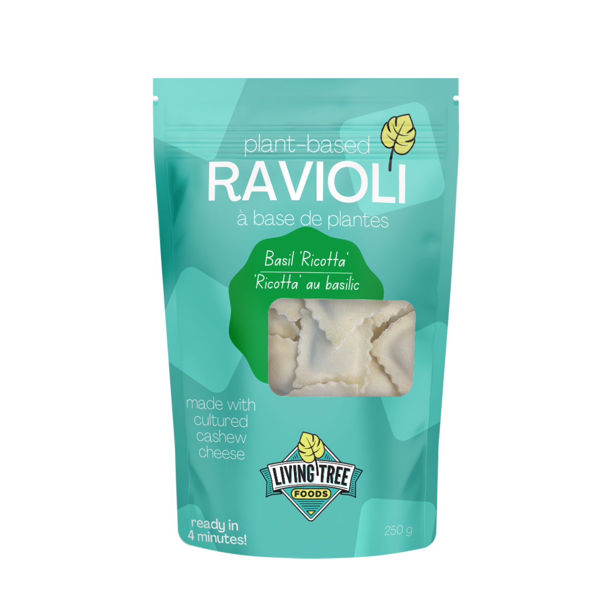 Wholesale - Living Tree Basil Ricotta Ravioli (5x250g) – Vegan Supply ...